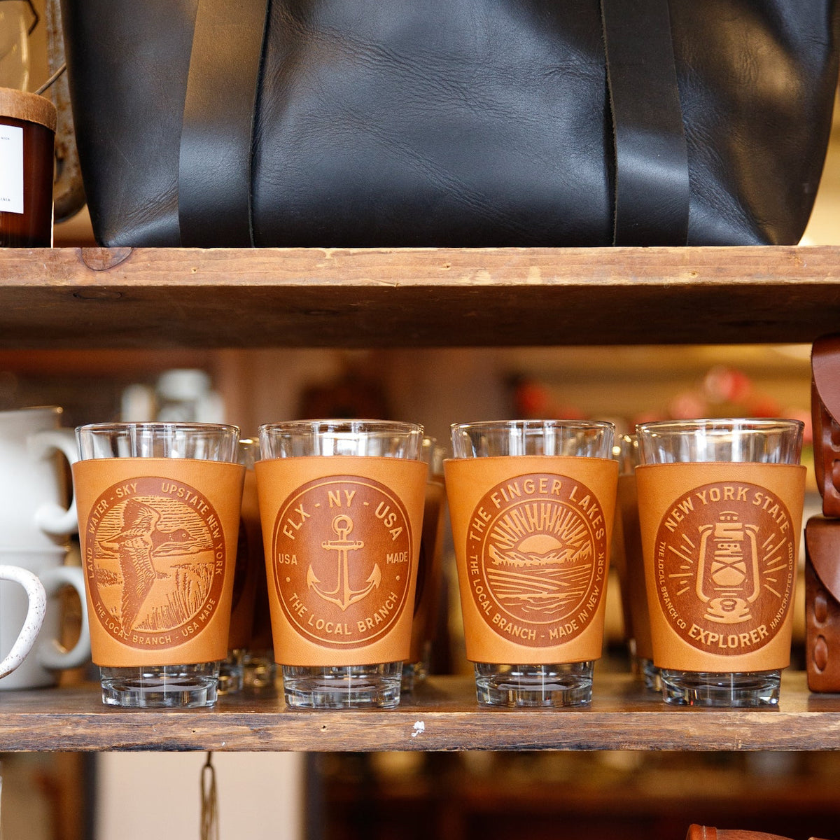 Leather Pint Sleeve – Handmade & USA Made | The Local Branch